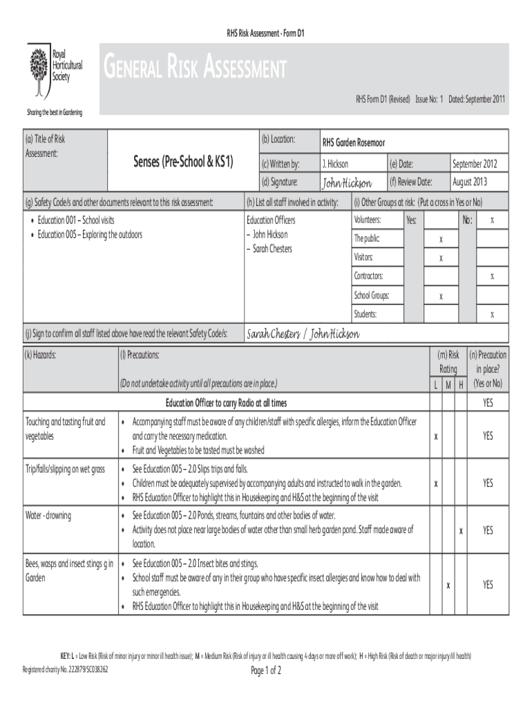 Fillable Online Fillable Online RHS Risk Assessment - Form D1 Fax Email ... Fax Email Print ...