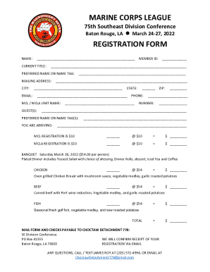 Fillable Online Marine Corps League Southeast Division: The Magnificent ...