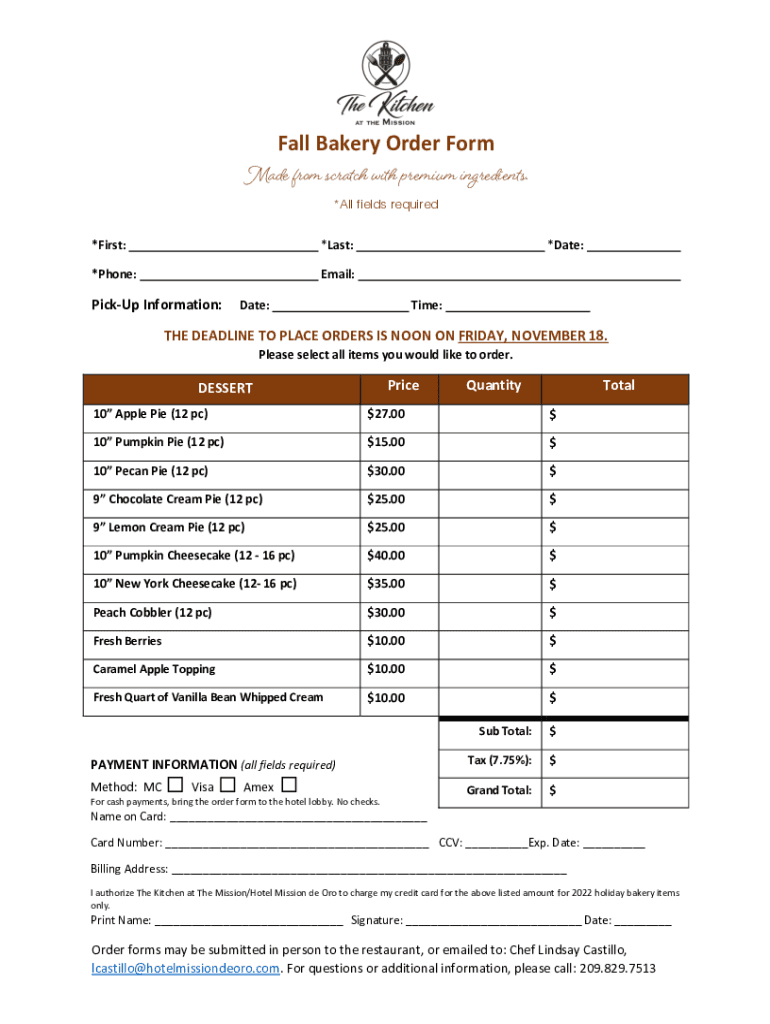 Fillable Online Create Bakery Products Order Form for Online ... - YouTube Fax Email Print ...