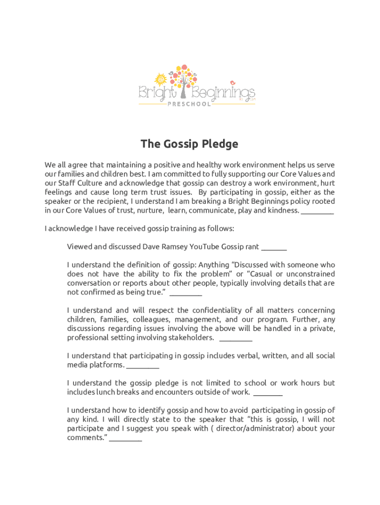 Fillable Online How Office Gossip Destroys An Organization's Work ...