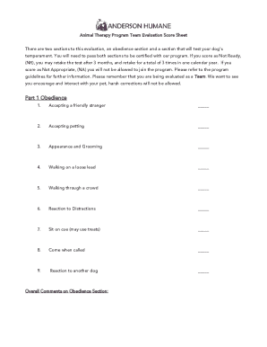 Fillable Online Service Dog Public Access Test Standard (Task List ...