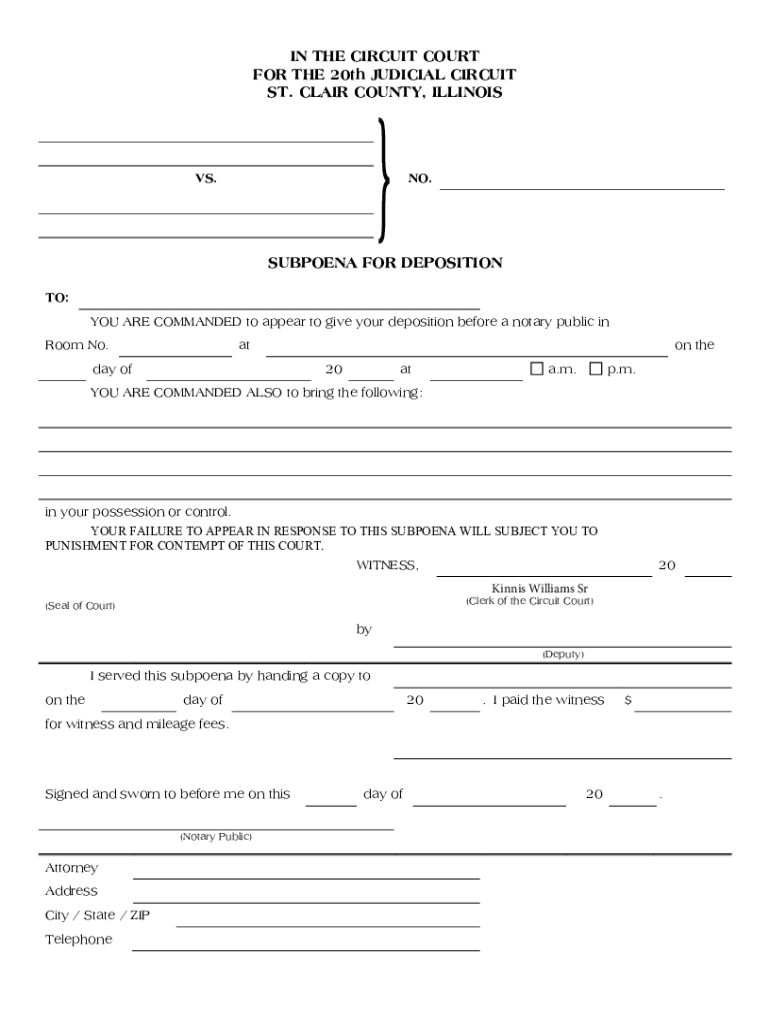 Fillable Online IN THE CIRCUIT COURT FOR THE 20th JUDICIAL CIRCUIT ST ...