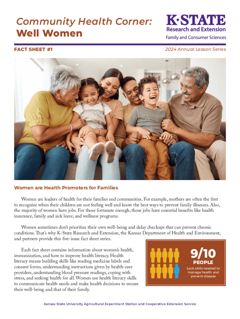 Fillable Online Community Health Corner: Well Women, Fact Sheet 1 Order ... Fax Email Print ...