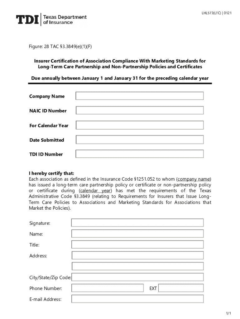 Fillable Online Insurer Certification of Association Compliance with ...