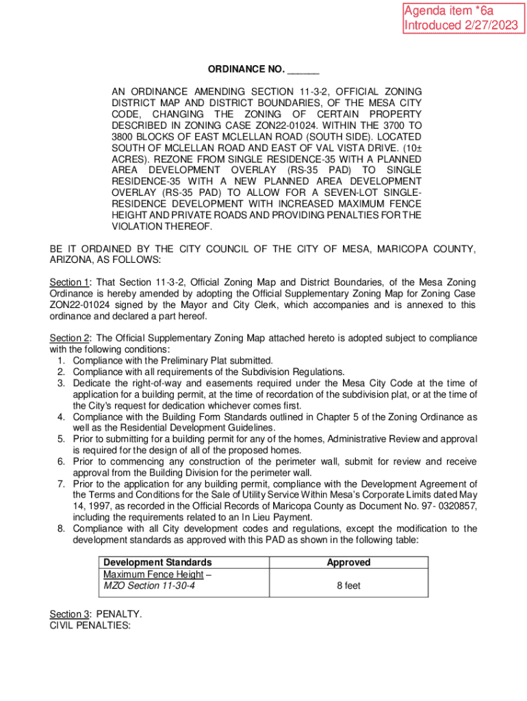 Fillable Online Code/Zoning AdministrationCity of Mesa Fax Email Print ...