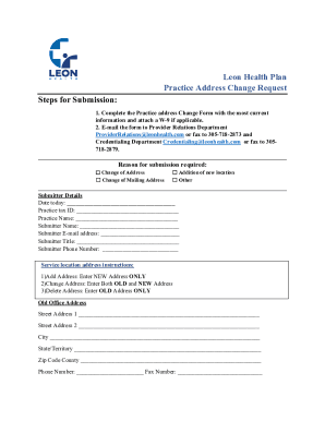 Fillable Online Practice Address Change Request Form Fax Email Print ...