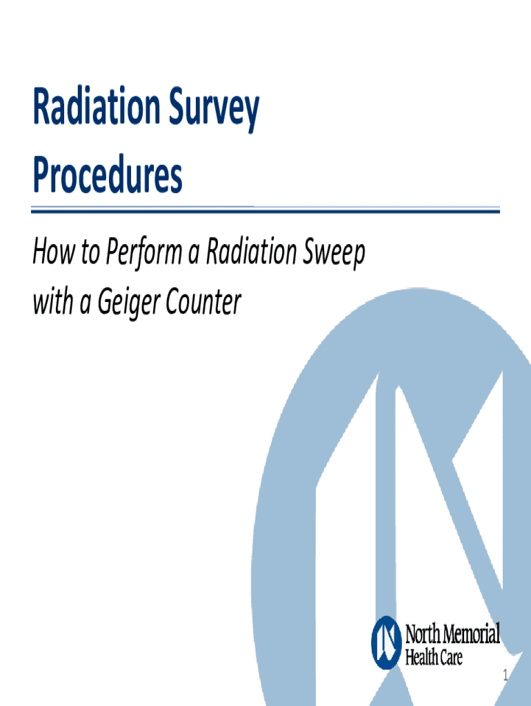 Fillable Online How to Perform a Survey for Radiation Contamination Fax ...