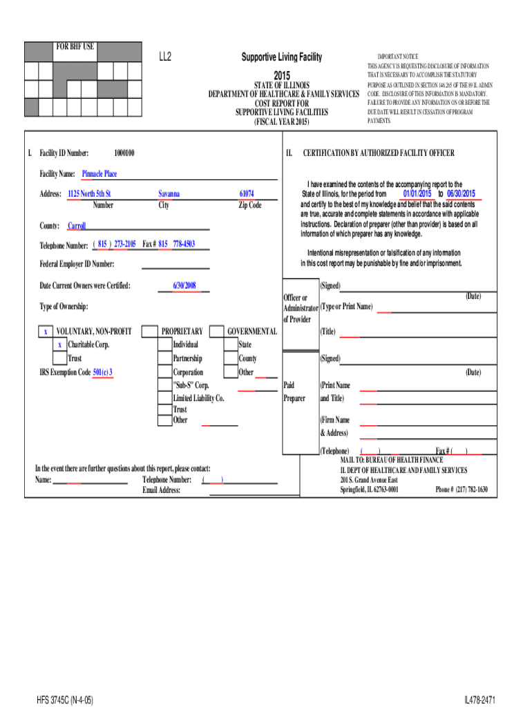 Fillable Online hfs illinois Pinnacle Place Fax Email Print - pdfFiller