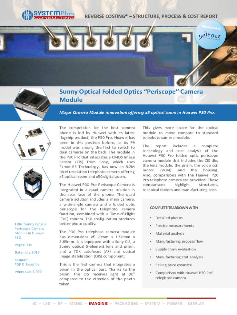 Fillable Online Sunny Optical Folded Optics Periscope Camera Module Fax ...