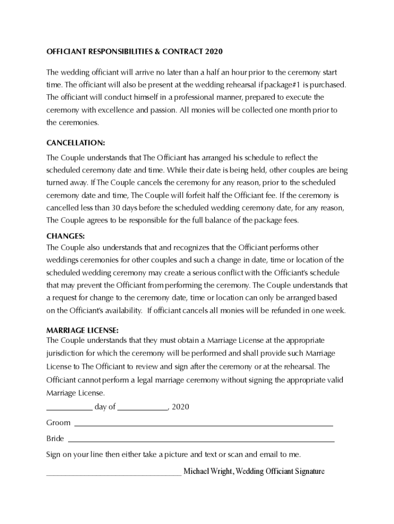 Fillable Online How to Perform and Officiate a Wedding Ceremony Fax ...