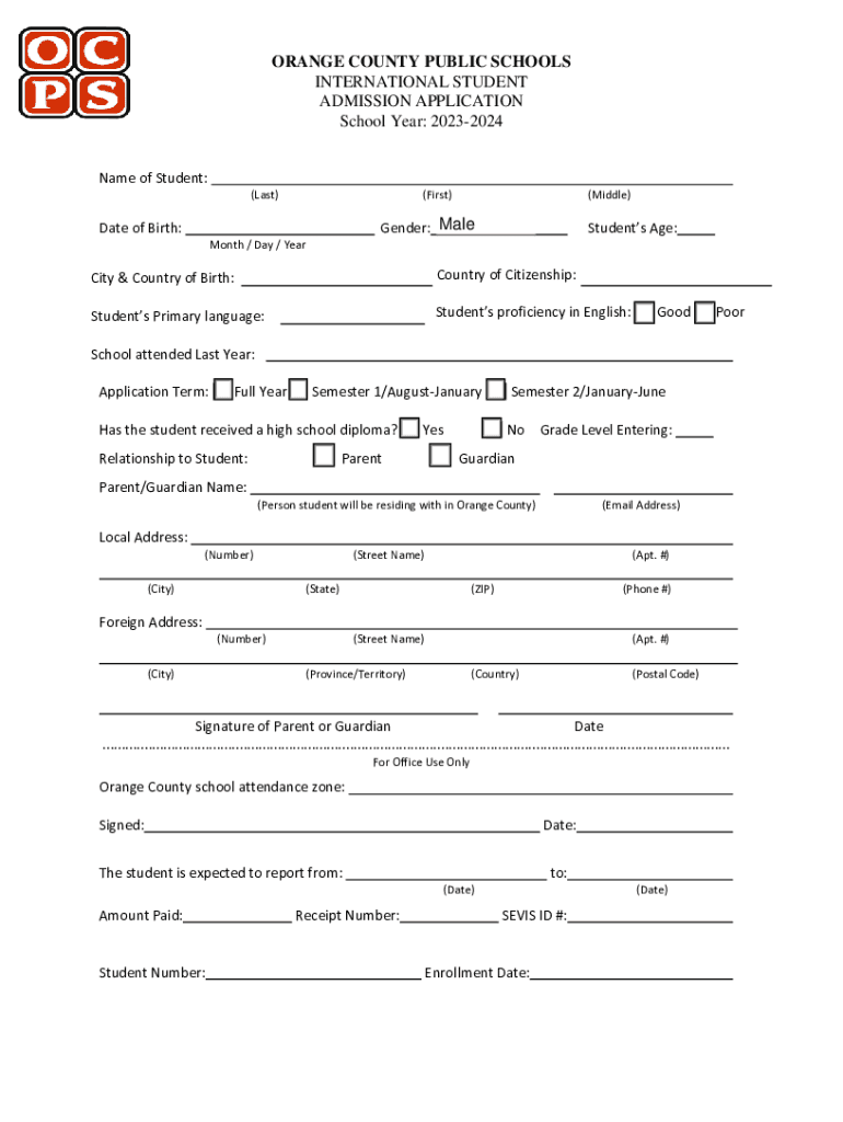 Fillable Online ADMISSION APPLICATION School Year: Fax Email Print ...