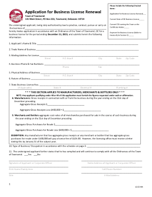 Fillable Online Application for Business License Renewal Fax Email ...