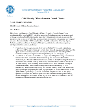 Fillable Online Chief Diversity Officers Executive Council Charter ...