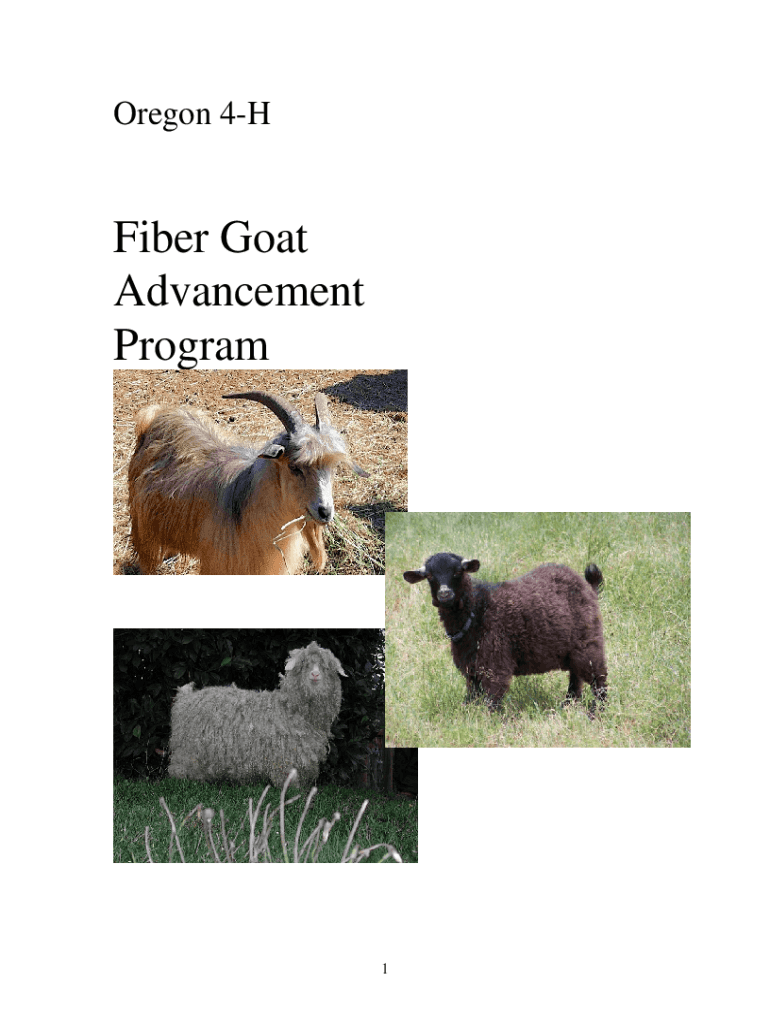 Fillable Online extension oregonstate 4-H Fiber Goat Advancement Guide ...