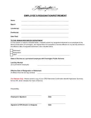 Fillable Online How To Write a Resignation Letter Due To Retirement Fax ...