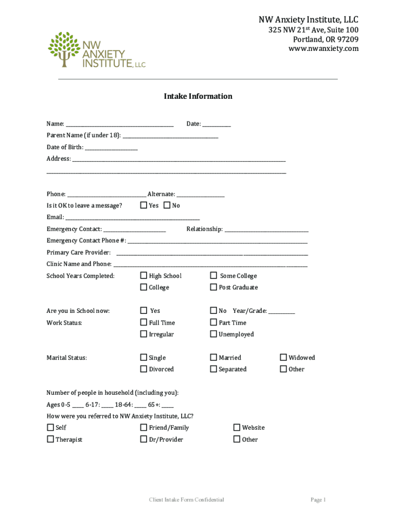 Fillable Online NWAI Intake Form 118.docx Fax Email Print - pdfFiller