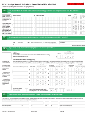 2022-23 Prototype Household Application for Free and Reduced Price ...