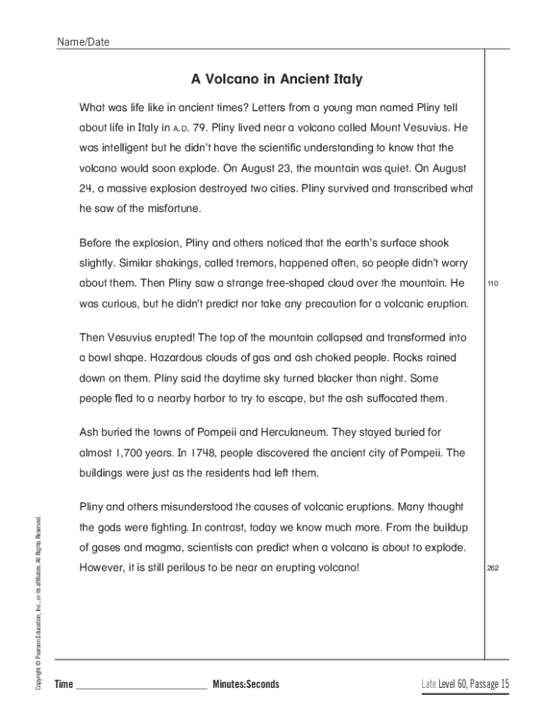 Fillable Online The Only Written Eye-Witness Account of Pompeii's ...