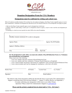 Fillable Online Donor Designation Form - Staff Portal Fax Email Print ...