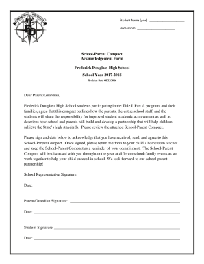 Fillable Online School-Parent Compact Acknowledgement Form Frederick ...