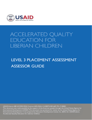 Fillable Online pdf usaid LEVEL 3 PLACEMENT ASSESSMENT ASSESSOR GUIDE ...
