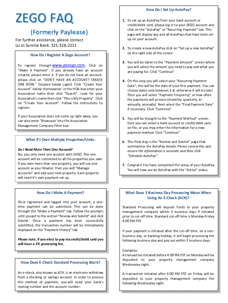 Fillable Online Rent Payment App: Simplify Rent Collection with Zego Fax Email Print - pdfFiller