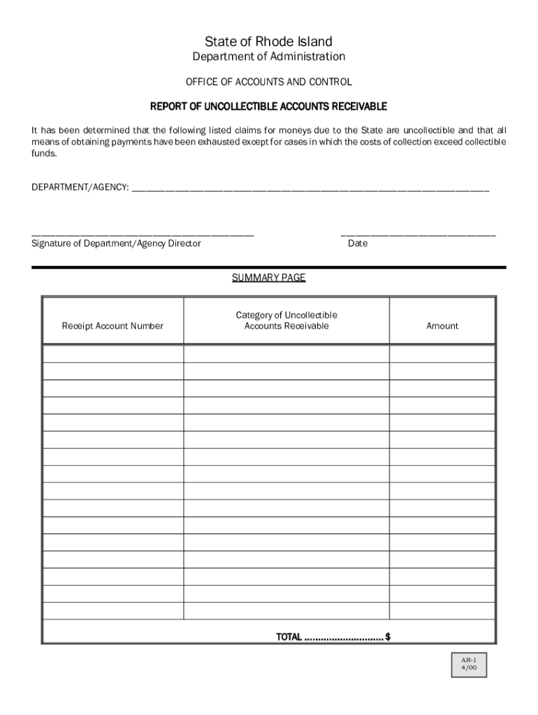 Fillable Online controller admin ri financial statements and ...