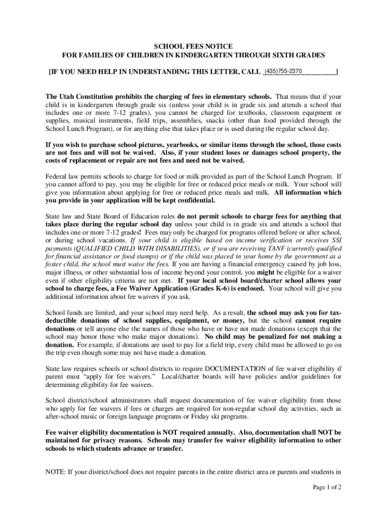 Fillable Online school fees notice Fax Email Print - pdfFiller