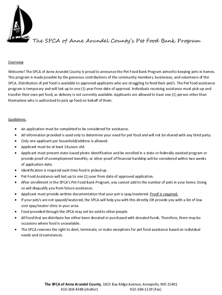 Fillable Online Pet-Food-Bank-Application-One-Page. ... Fax Email Print ...