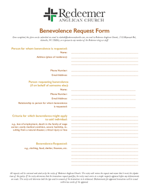 Fillable Online Benevolent request form: Fill out & sign online Fax ...