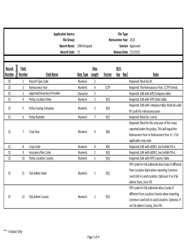 Fillable Online 2023 Record Name: CIMS Request Approved Record Code Fax Email Print - pdfFiller