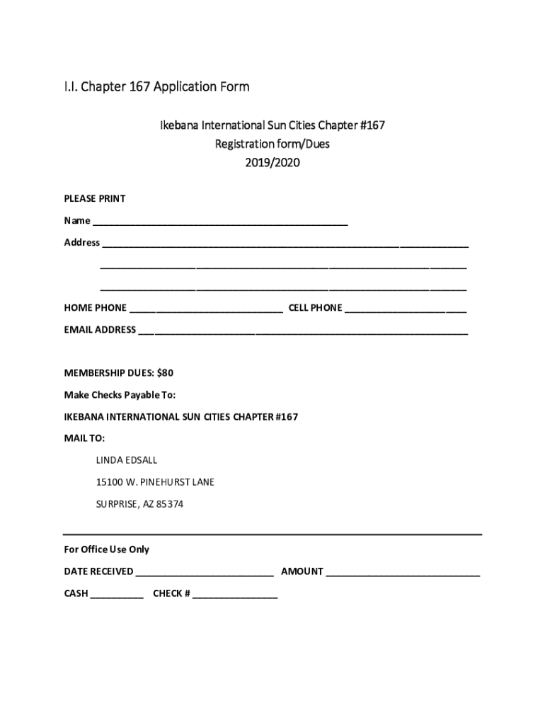 Fillable Online I.I. Chapter 167 Application Form Fax Email Print ...