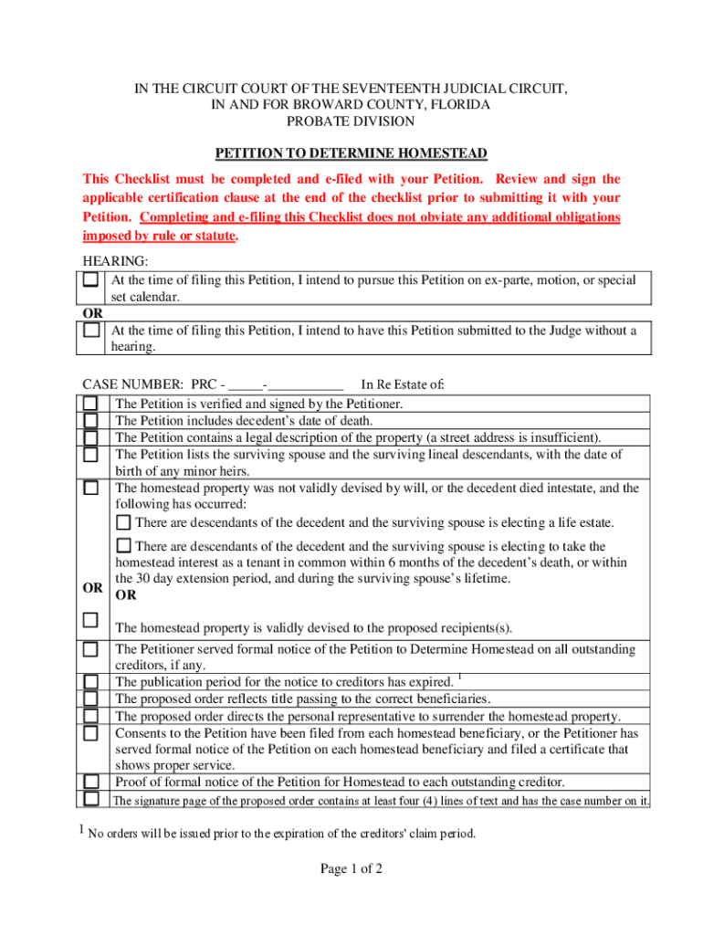 Fillable Online Checklist For Petition For Summary Administration Of ... Fax Email Print - pdfFiller