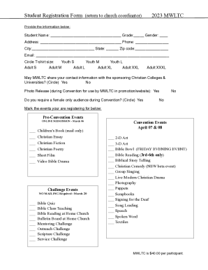 Fillable Online AWANA REGISTRATION FORM Fax Email Print - pdfFiller