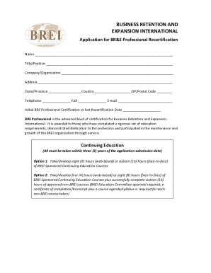Fillable Online BRE Professional Recertification and Guidelines - no ...