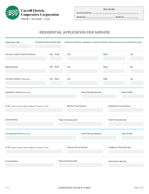 Fillable Online Fillable RESIDENTIAL SERVICE CHECKLIST Carroll ... Fax Email Print - pdfFiller