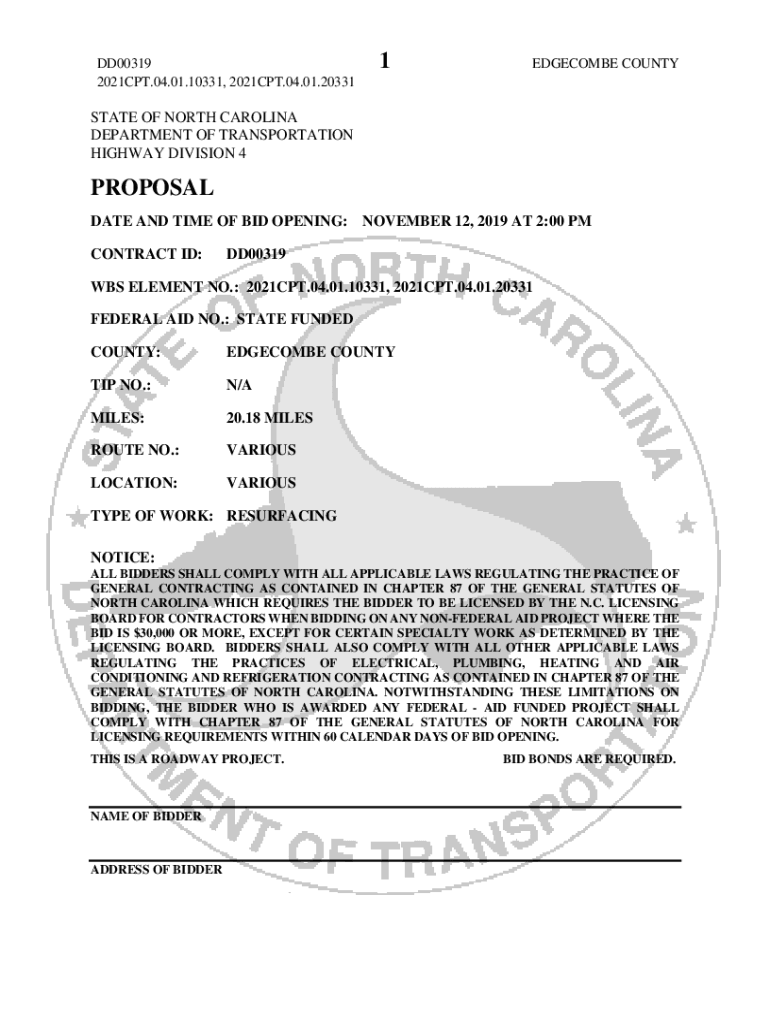 Fillable Online Proposal Edgecombe Resurfacing Fax Email Print - pdfFiller