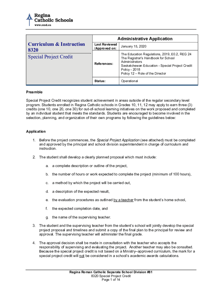 Fillable Online 8320 - Special Project Credit.docx Fax Email Print ...