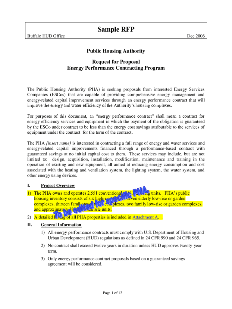 Fillable Online Request for Proposal (RFP) Energy Performance ...