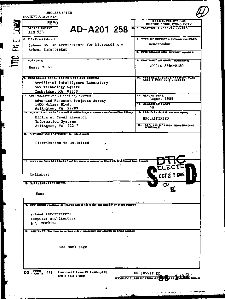 Fillable Online An Architecture For Microcoding A Scheme Interpreter Fax Email Print Pdffiller