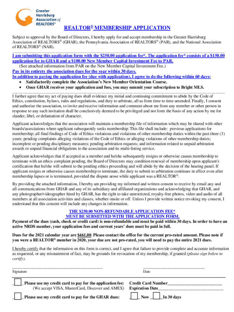 Fillable Online Secondary REALTOR Membership Application Fax Email ...