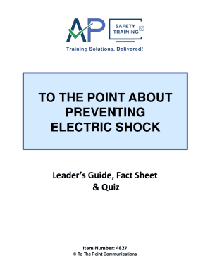 Fillable Online TO THE POINT ABOUT PREVENTING ELECTRIC SHOCK Fax Email ...