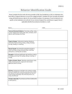Fillable Online Behavior Identification Guide Fax Email Print - pdfFiller