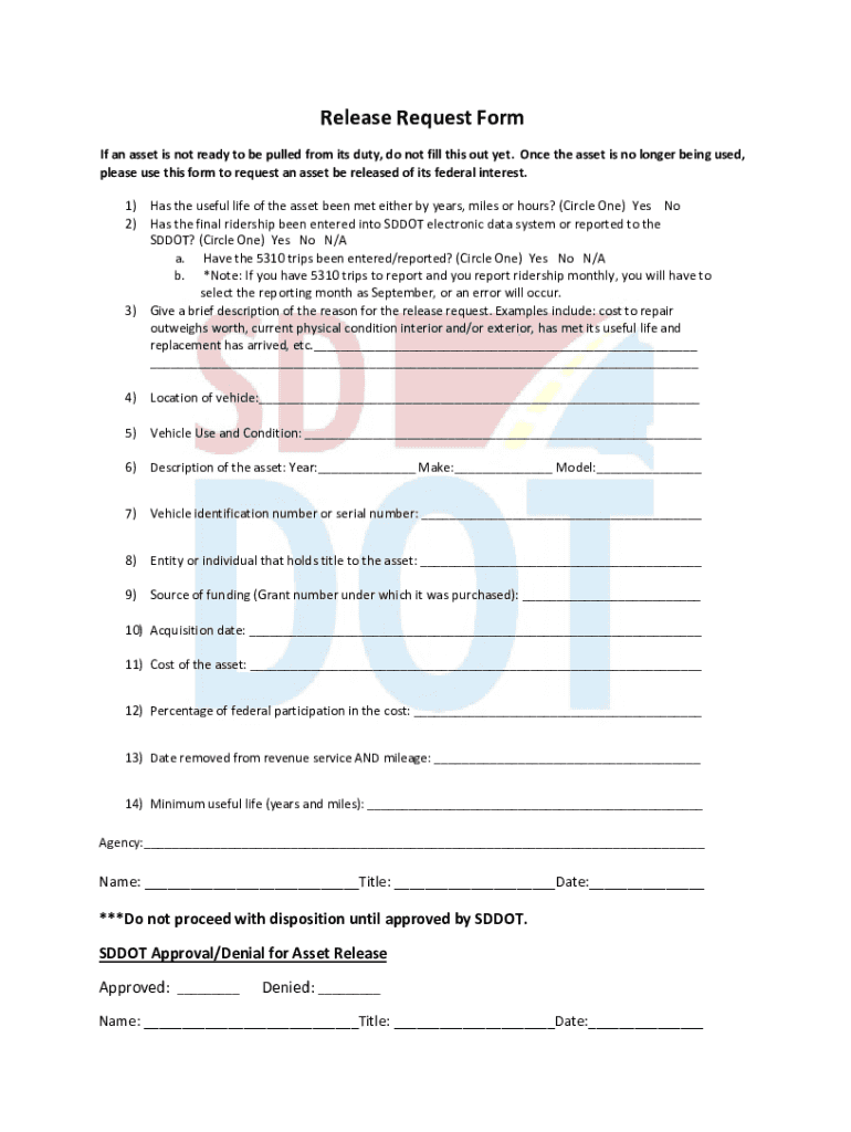 Fillable Online Release Request Form Fax Email Print - pdfFiller