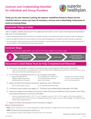 Fillable Online Superior HealthPlan Medicaid Provider Application Fax ...