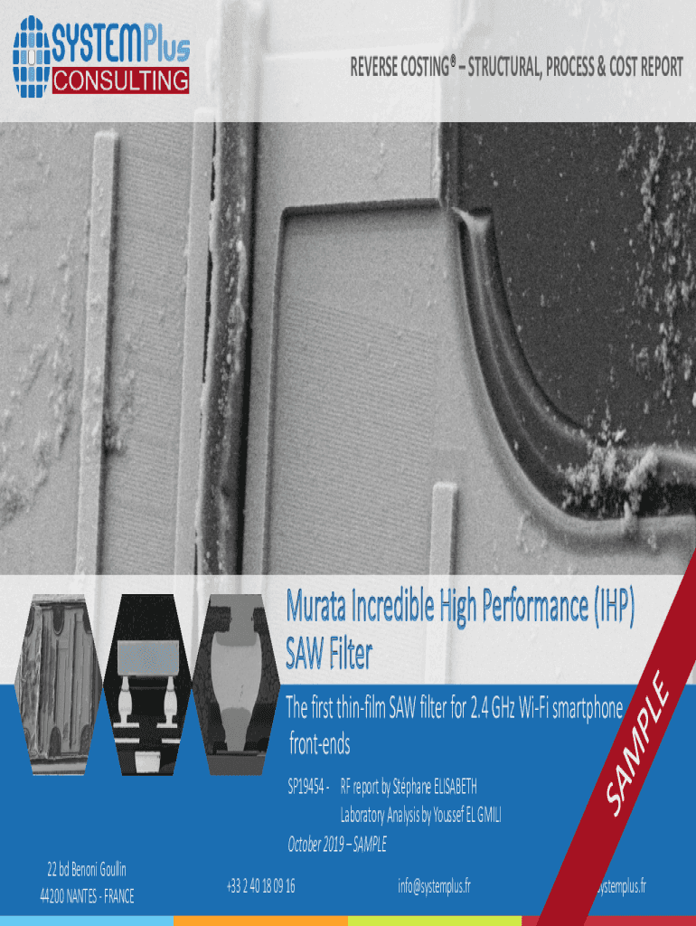 Fillable Online Murata IHP SAW Filter - System Plus Consulting Fax Email Print - pdfFiller