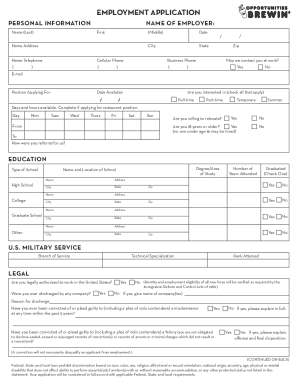 Fillable Online Dunkin Donuts Job Application Form. Job Application Fax ...