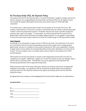 Fillable Online No PO No Pay Policythe key benefits and challenges Fax ...