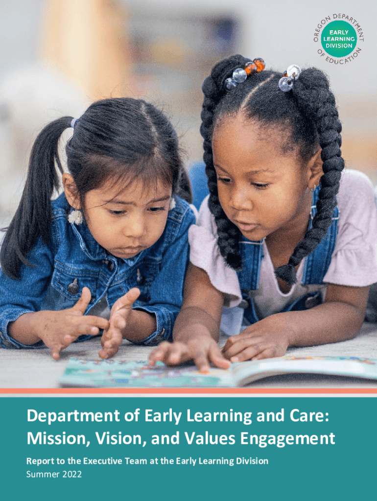 Fillable Online REPORT Department of Early Learning and Care Mission ...