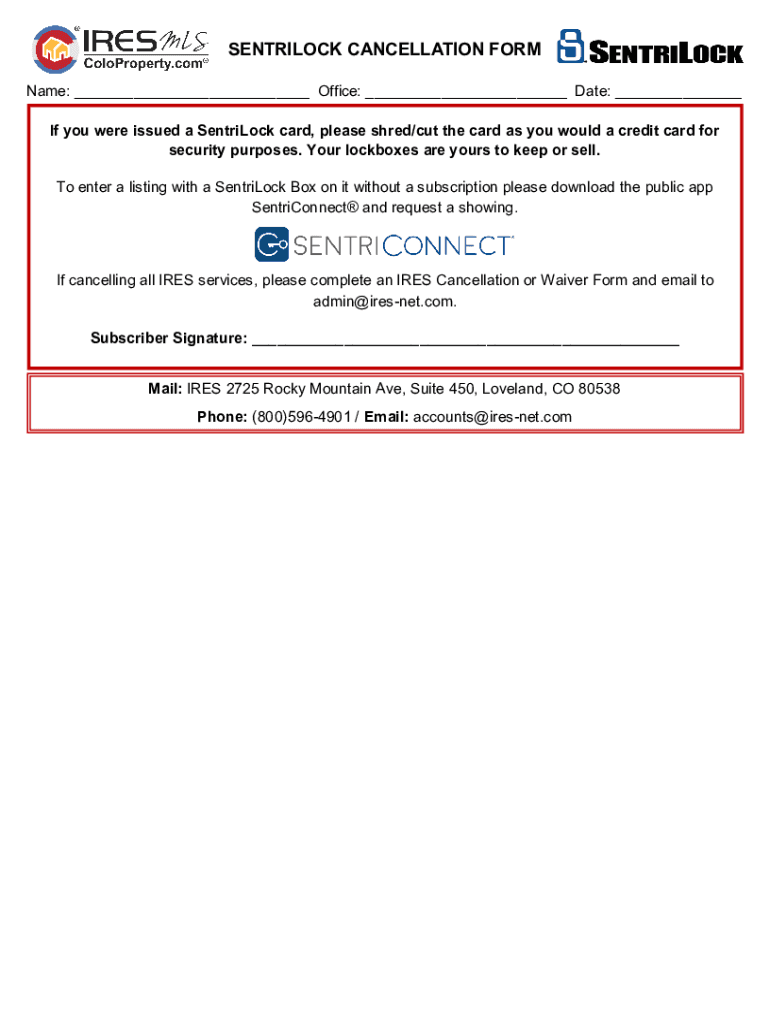 Fillable Online SENTRILOCK LOCKBOX ORDER FORM Fax Email Print - pdfFiller